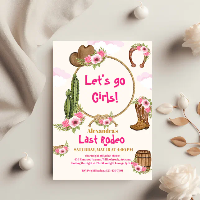 Last Rodeo Cowgirl Bridal Shower Invitation | Zazzle