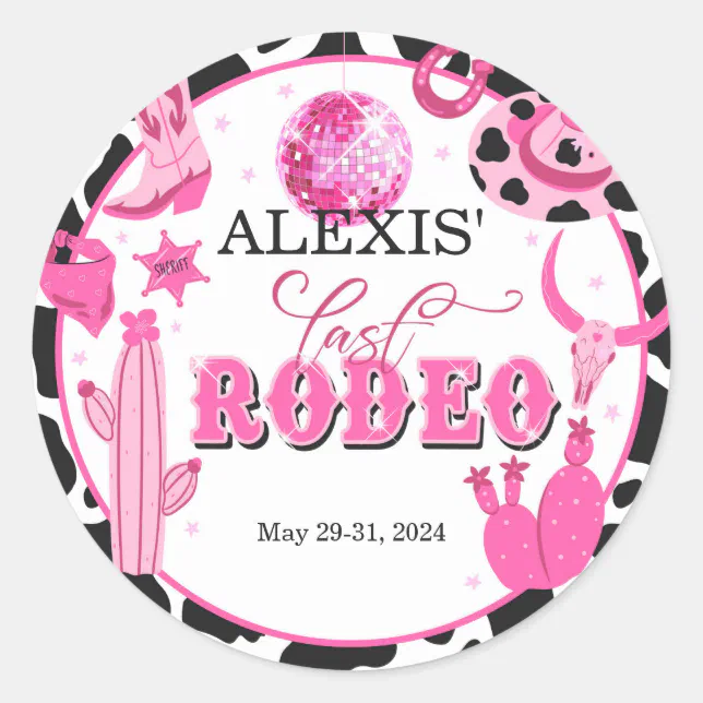 Last Rodeo Custom Classic Round Sticker | Zazzle