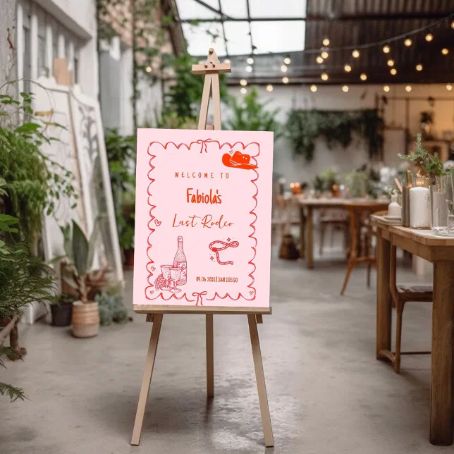 Last Rodeo Narshivlle Bachelorette Welcome sign | Zazzle