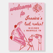 Last Rodeo Pink Cowgirl Bachelorette Welcome Sign | Zazzle