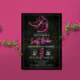 Last Rodeo Pink Neon Cowboy Boots Bachelorette In Invitation | Zazzle