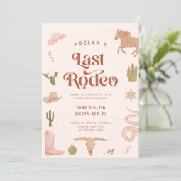Last Rodeo Western Bachelorette Party Invitation | Zazzle