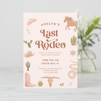 Last Rodeo Western Bachelorette Party Invitation | Zazzle