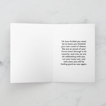 Last Round of Chemo Congratulations Card | Zazzle