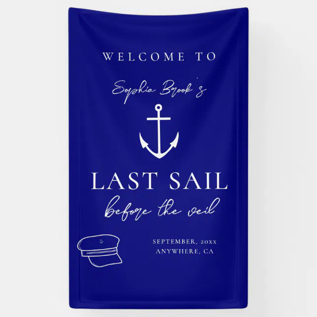 Last Sail Before The Veil Bachelorette Weekend Banner | Zazzle