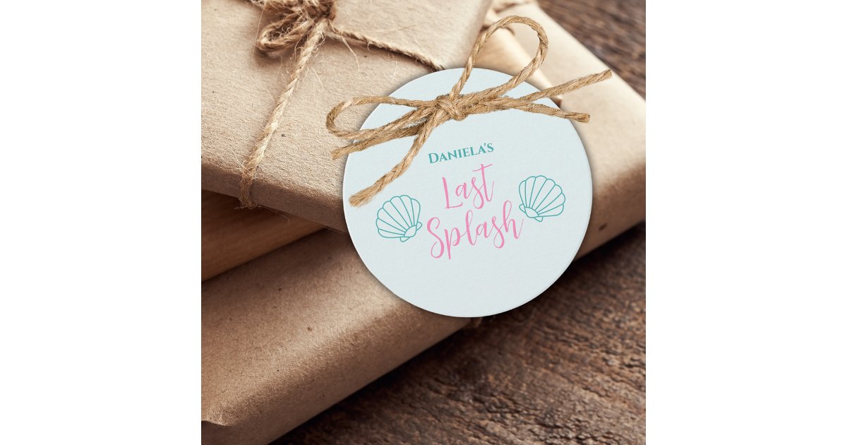 Last Splash Mermaid Shell Beach Bachelorette Party Favor Tags | Zazzle