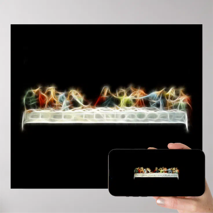 Last Supper da Vinci Jesus Fractal Painting Poster | Zazzle