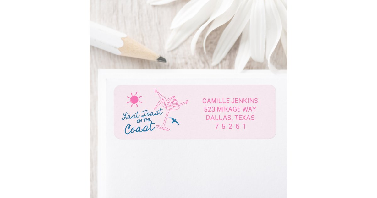 Last Toast Beach Bachelorette Return Label | Zazzle
