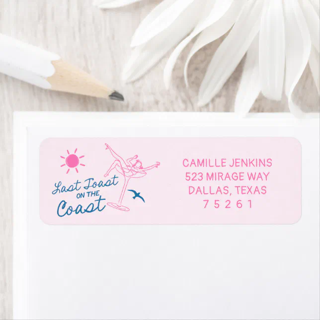 Last Toast Beach Bachelorette Return Label | Zazzle