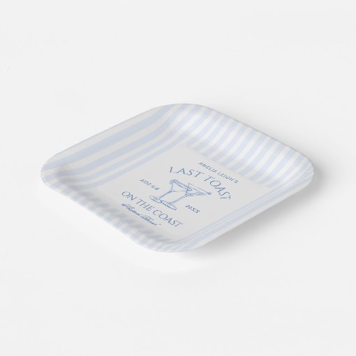 Last Toast on The Coast Bachelorette Weekend Paper Plates | Zazzle