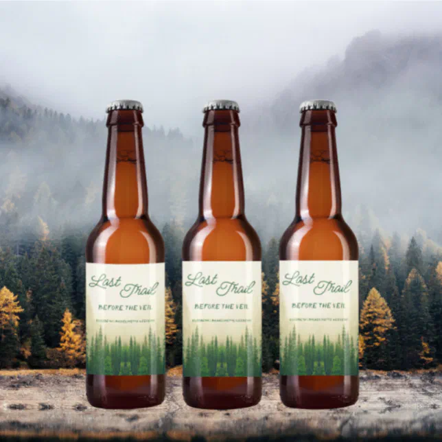 Last Trail Before The Veil Bachelorette Beer Bottle Label | Zazzle