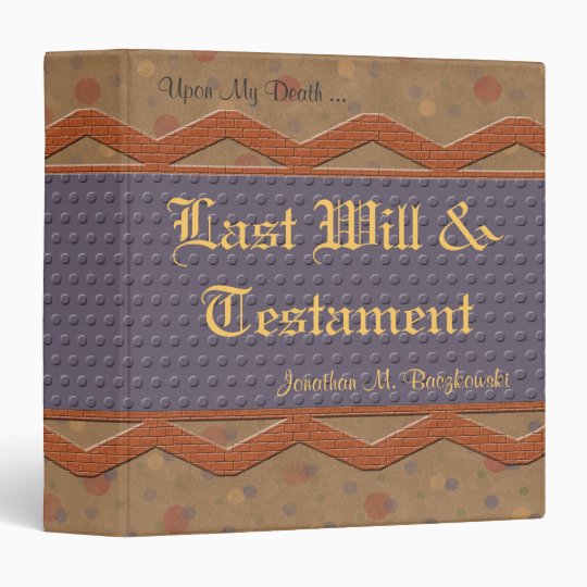 Last Will And Testament Avery Binder | Zazzle.com