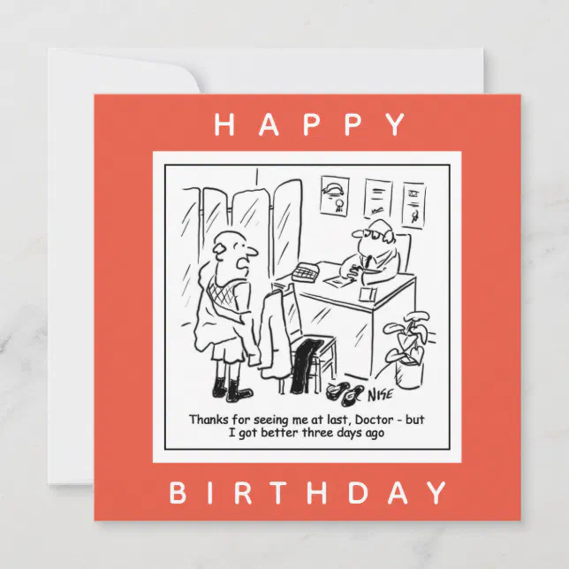 Late Doctor's Appointment - Patient Better Cartoon Card | Zazzle
