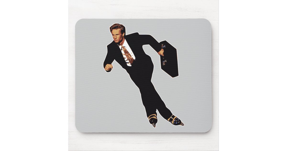 Late For Business Rollerblade Skater Meme Mouse Pad | Zazzle