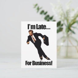Late For Business Rollerblade Skater Meme Postcard | Zazzle