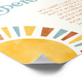 Late Night Diapers Boho Sun Baby Shower Sign | Zazzle