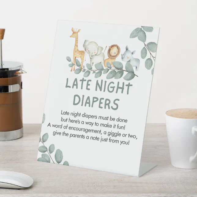 Late Night Diapers Boy Sign Baby Shower Invite | Zazzle