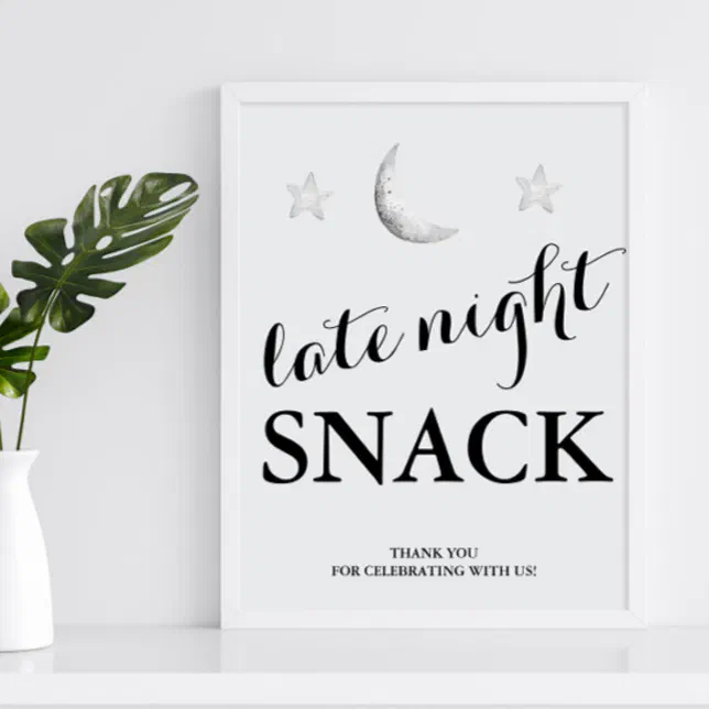 Late night Snack wedding sign Poster | Zazzle