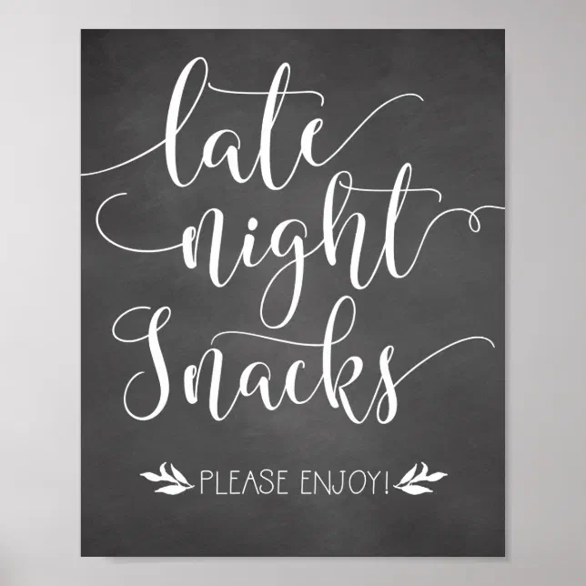 Late Night Snacks Favor Sign | Zazzle