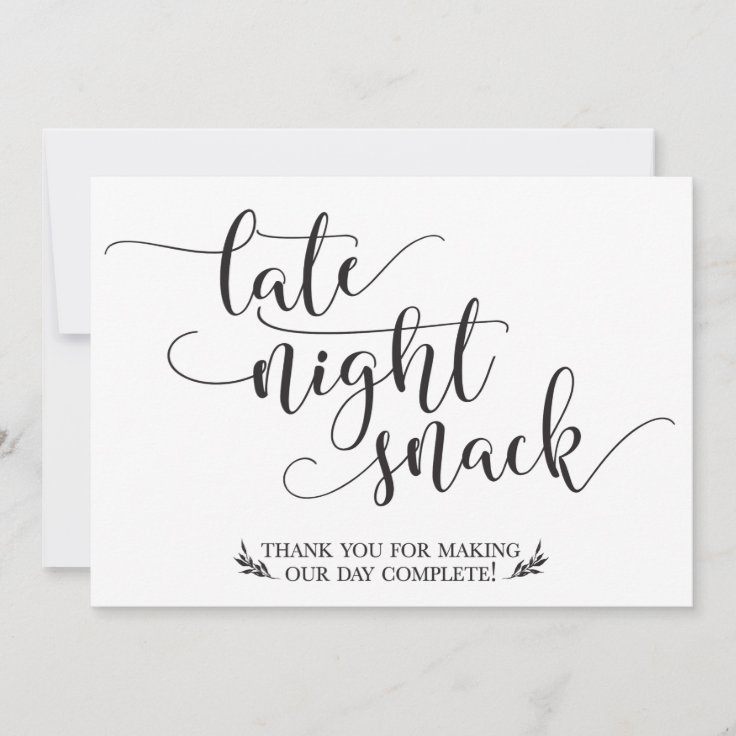 Late Night Snacks Favor Sign | Zazzle