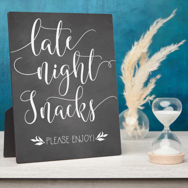 Late Night Snacks Favor Sign Plaque | Zazzle