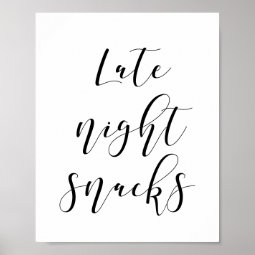 Late night snacks wedding sign | Zazzle