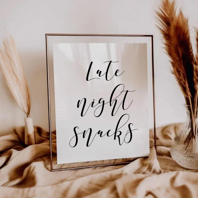 Late night snacks wedding sign | Zazzle