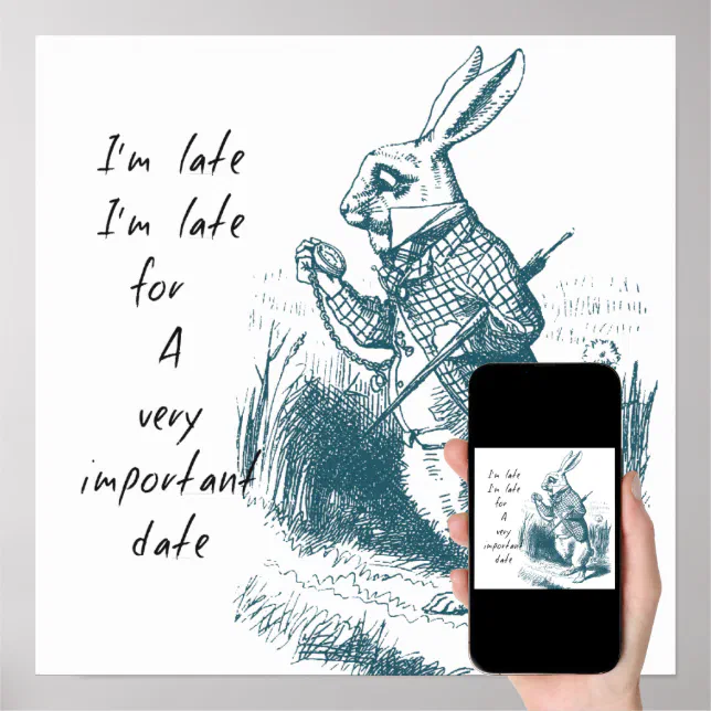 Late Rabbit Poster | Zazzle