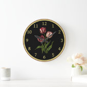 Late Tulip 001 ~ Botanical Art ~ Large Clock | Zazzle