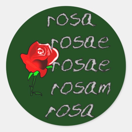 Latein Rose Deklination latin rose declension Classic Round Sticker ...