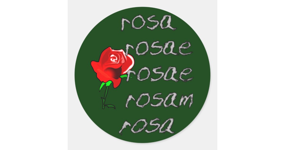 Latein Rose Deklination latin rose declension Classic Round Sticker ...