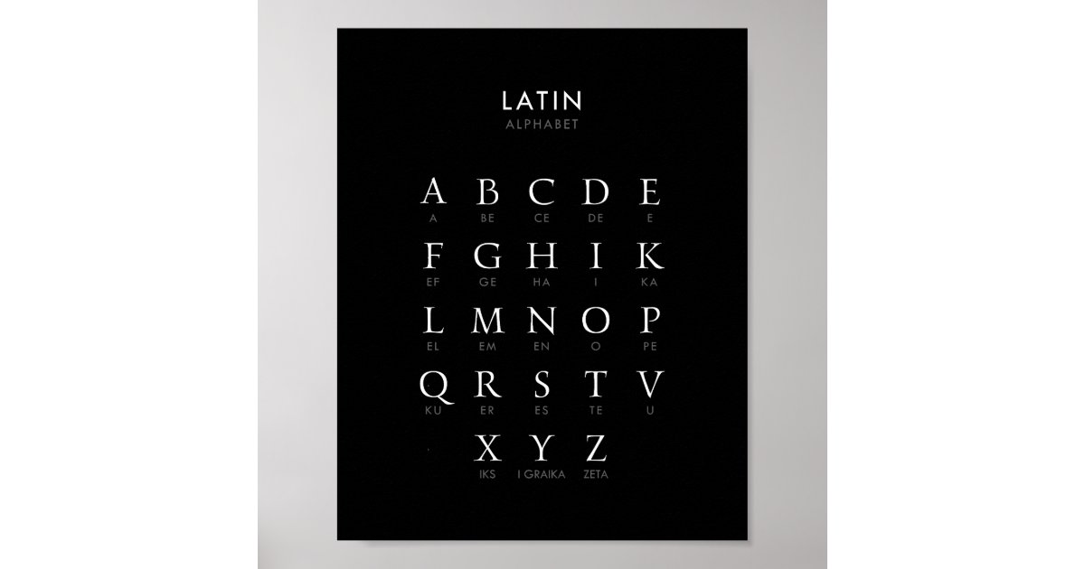 Latin Alphabet Poster | Zazzle