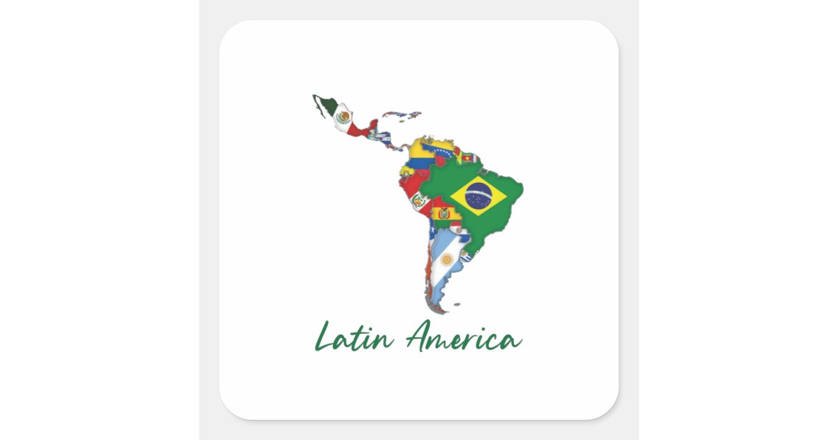 Latin America Square Sticker | Zazzle