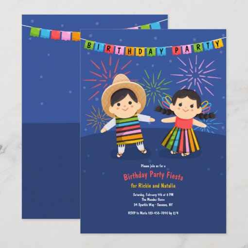 Latin American Kids Birthday Fiesta Invitation | Zazzle