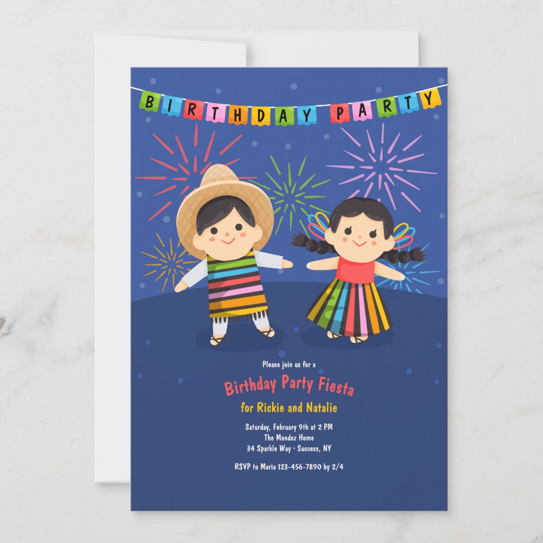 Latin American Kids Birthday Fiesta Invitation | Zazzle