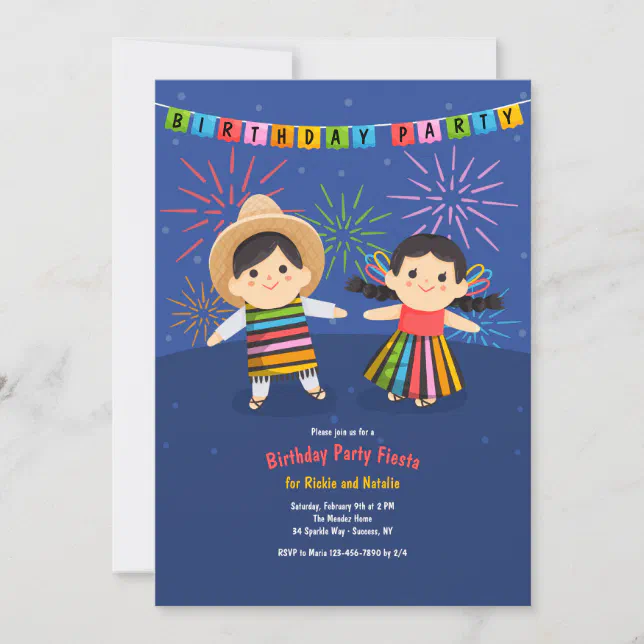 Latin American Kids Birthday Fiesta Invitation | Zazzle