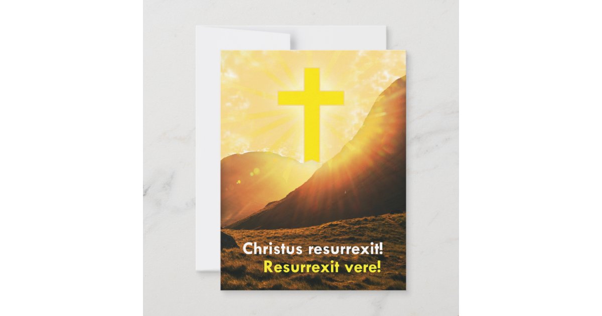 Latin Christ is Risen Easter Greeting Holiday Card | Zazzle