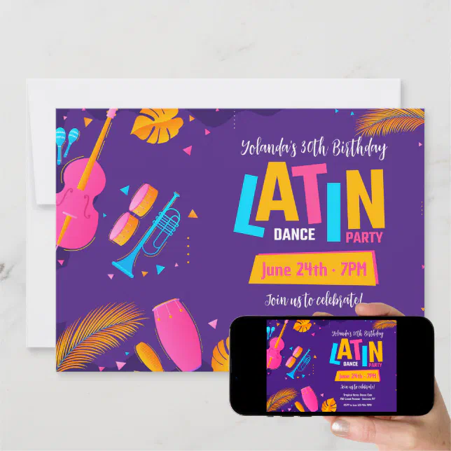 Latin Dance Party Invitation | Zazzle