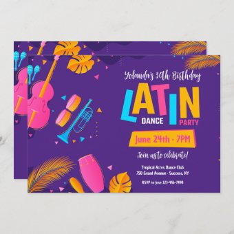 Latin Dance Party Invitation | Zazzle