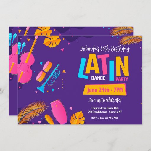 Latin Dance Party Invitation | Zazzle