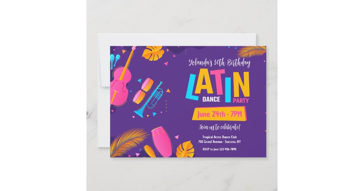 Latin Dance Party Invitation | Zazzle