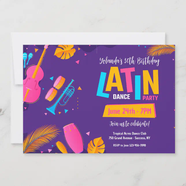 Latin Dance Party Invitation | Zazzle