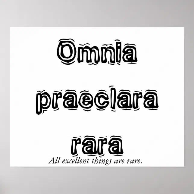 Latin Phrases Excellence Poster | Zazzle