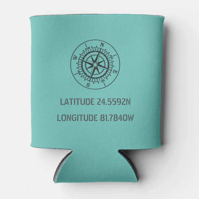 Latitude and Longitude Custom Setting Can Cooler | Zazzle