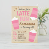 Latte Fun Coffee Birthday Invitation | Zazzle