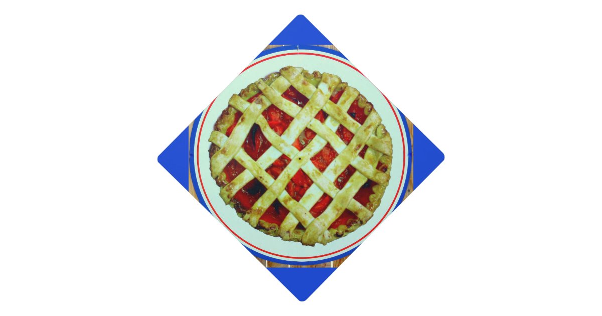 Lattice Crust Cherry Pie Graduation Cap Topper | Zazzle