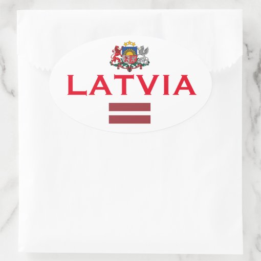 Latvia European Oval Style Sticker | Zazzle