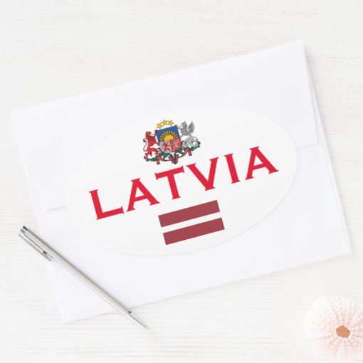 Latvia European Oval Style Sticker | Zazzle