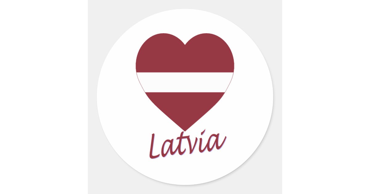 Latvia Flag Heart Classic Round Sticker | Zazzle