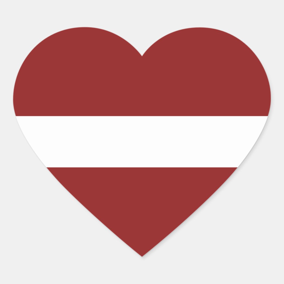 Latvia Flag Heart Sticker | Zazzle